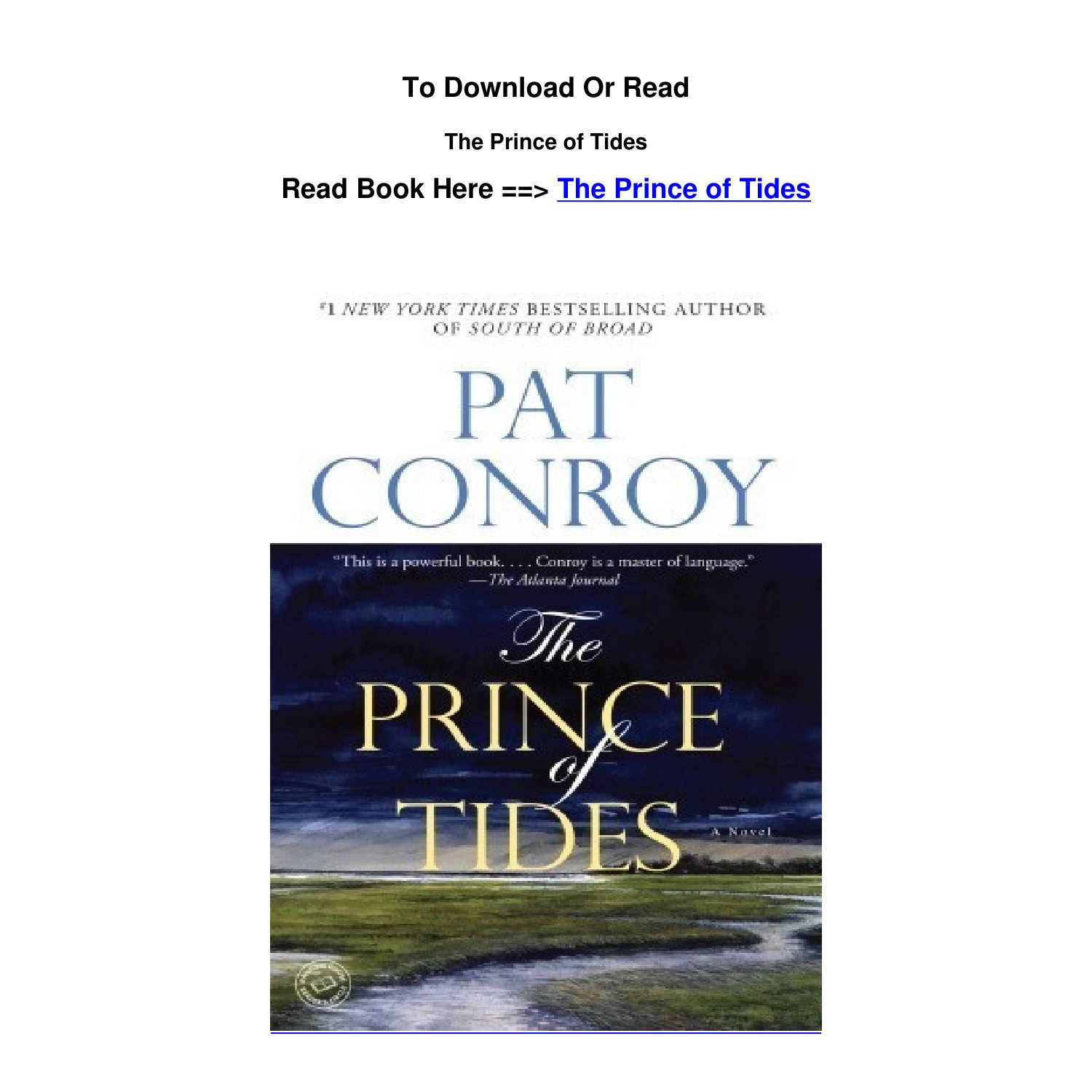 EPUB DOWNLOAD The Prince of Tides BY Pat Conroy.pdf | DocDroid