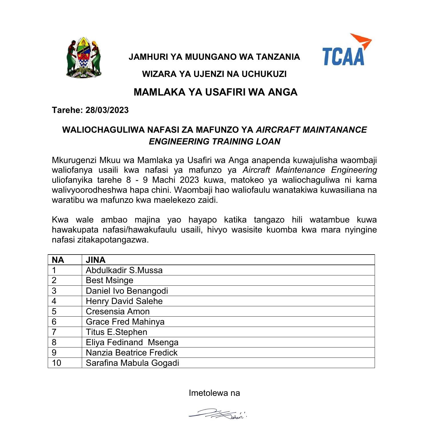 TANGAZO FINAL SELECTION(1).pdf | DocDroid