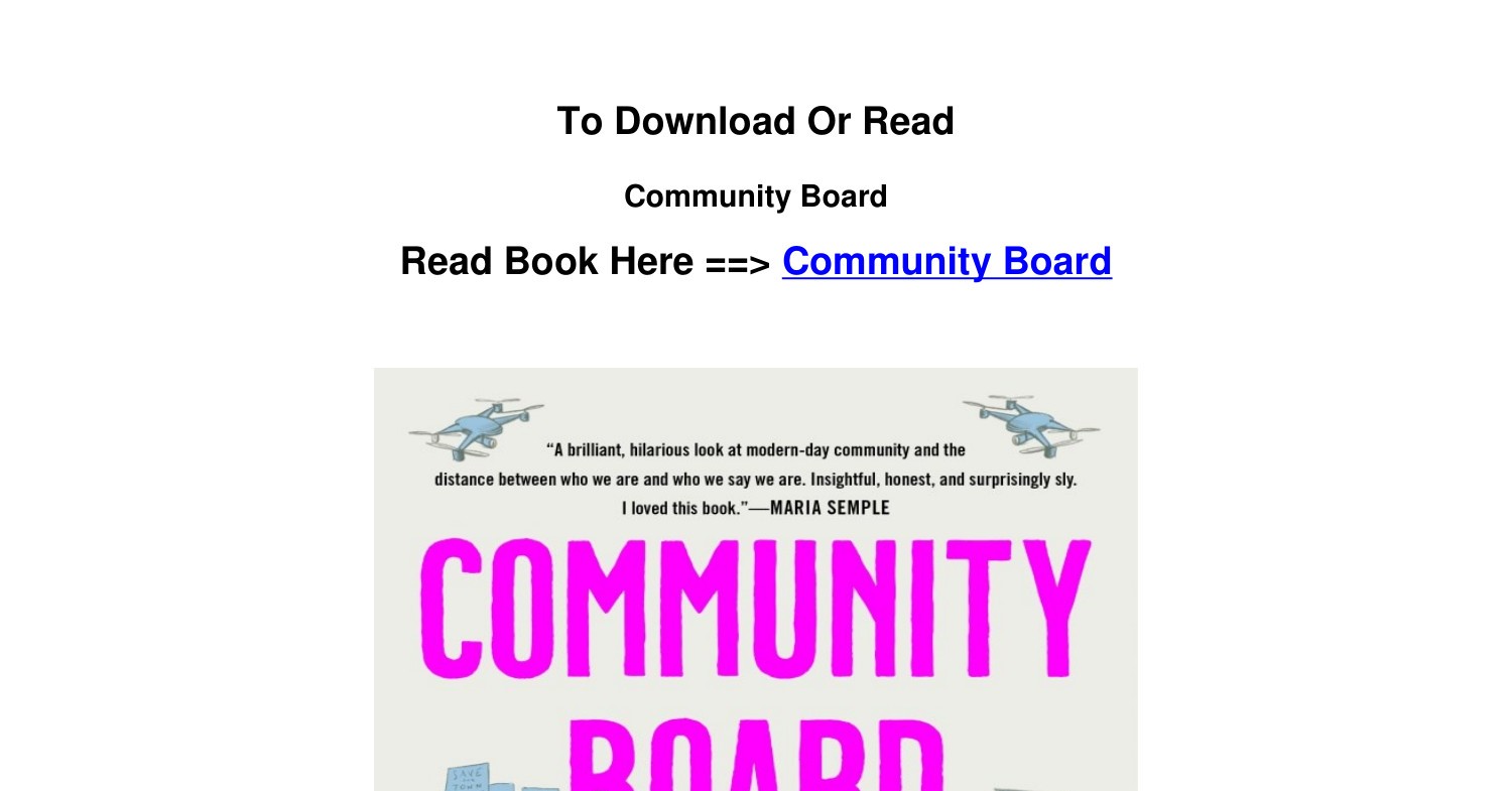 ePub Download Community Board By Tara Conklin.pdf | DocDroid
