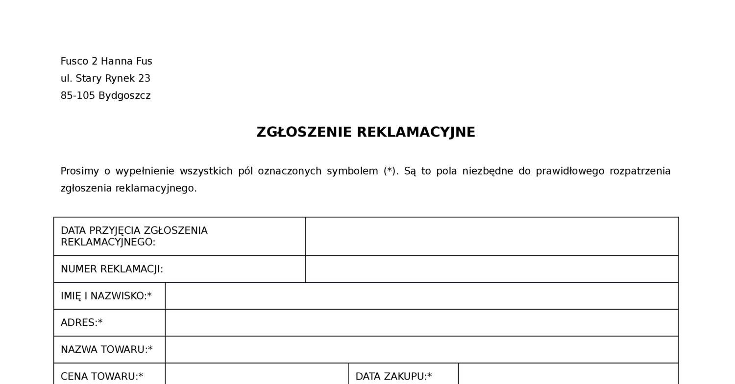 Reklamacja - wzór.docx | DocDroid