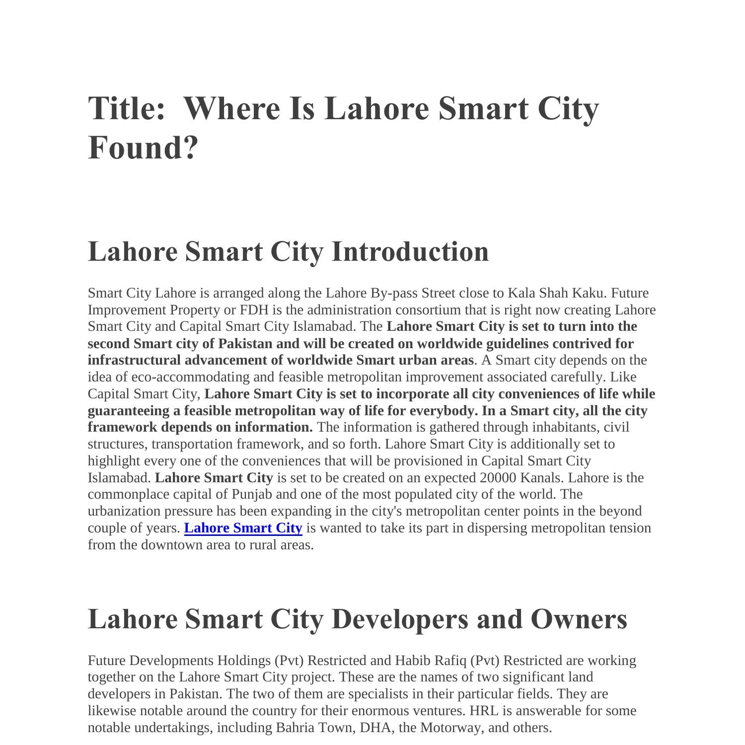 Where Is Lahore Smart City Found.pdf | DocDroid