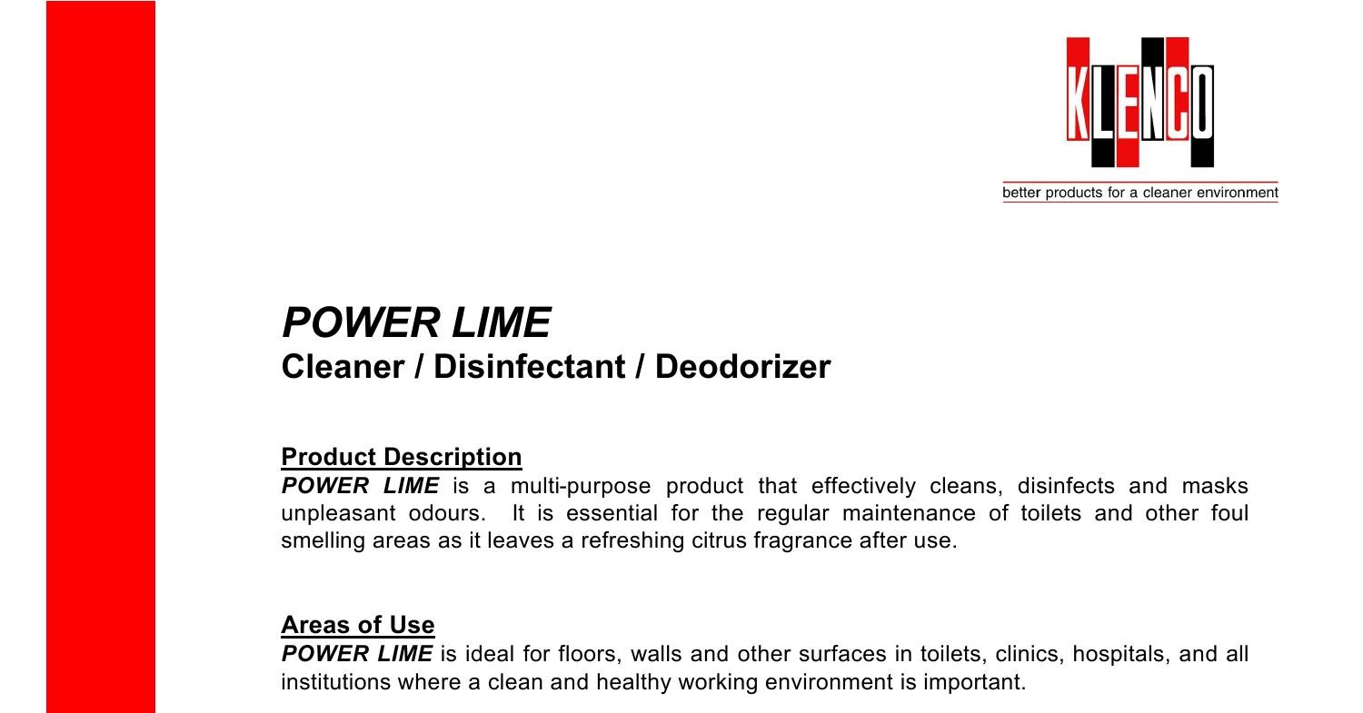 POWER LIME - Cleaner - Disinfectant - Deodorizer.pdf | DocDroid