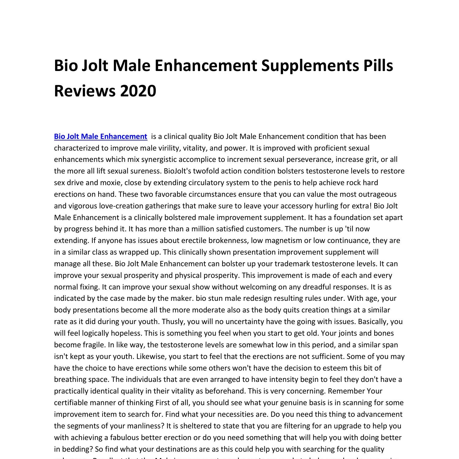 Bio Jolt Male Enhancement Supplements Pills Reviews 2020.pdf | DocDroid
