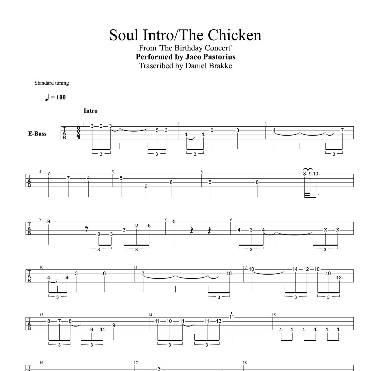 Soul Intro:The Chicken Bass Tab.pdf | DocDroid