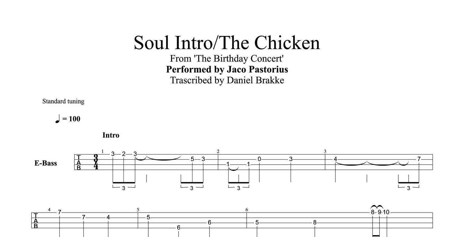 Soul Intro:The Chicken Bass Tab.pdf | DocDroid