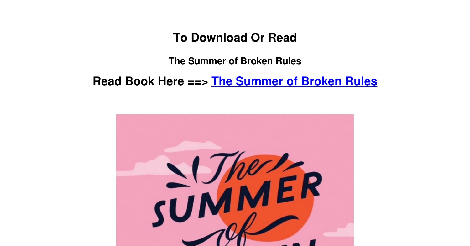Download pdf The Summer of Broken Rules by K L Walther.pdf | DocDroid