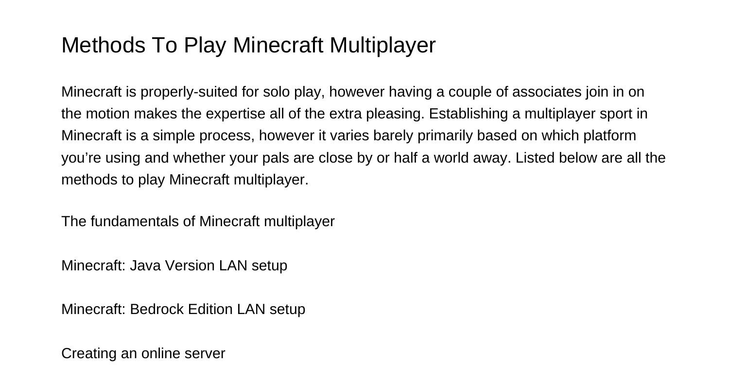How One Can Play Minecraft Multiplayerpdfgn.pdf.pdf | DocDroid