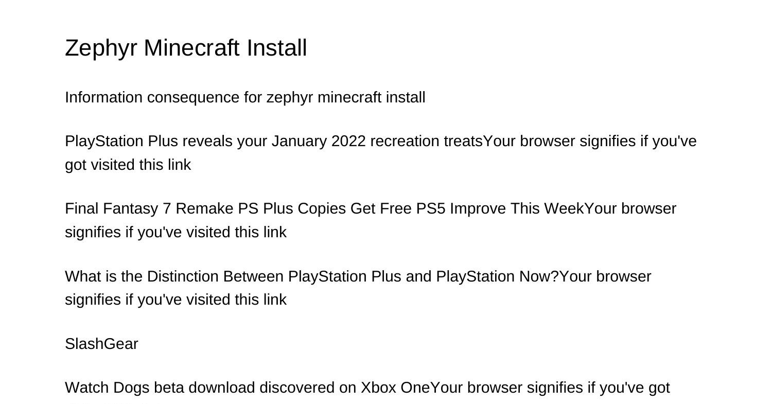 Zephyr Minecraft Installunute.pdf.pdf | DocDroid