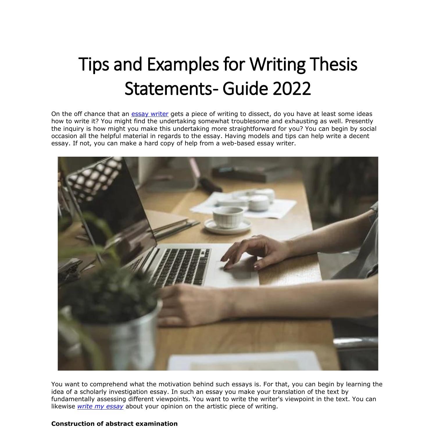 Tips and Examples for Writing Thesis Statements - Guide 2022.pdf | DocDroid