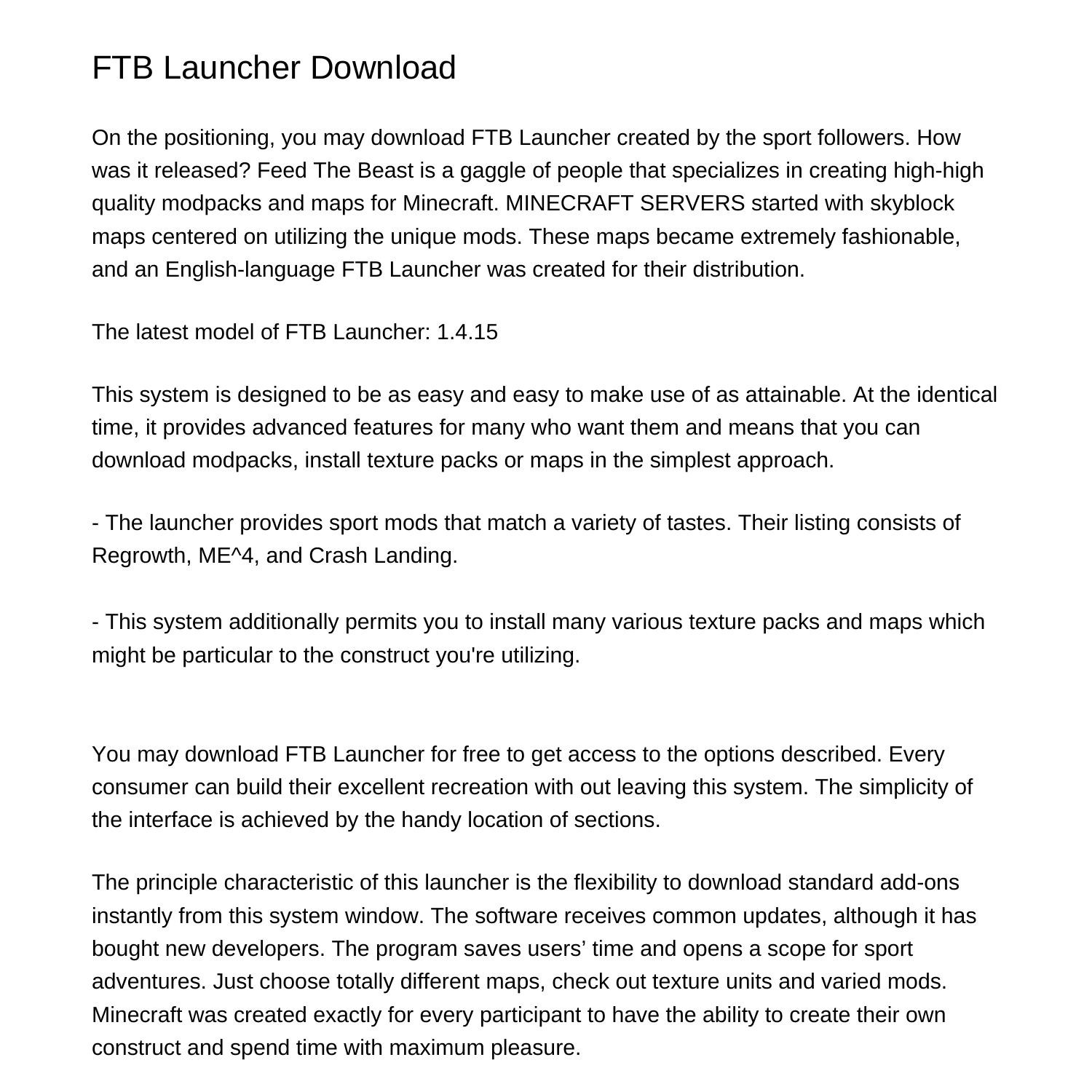 FTB Launcher Downloadjeaub.pdf.pdf | DocDroid