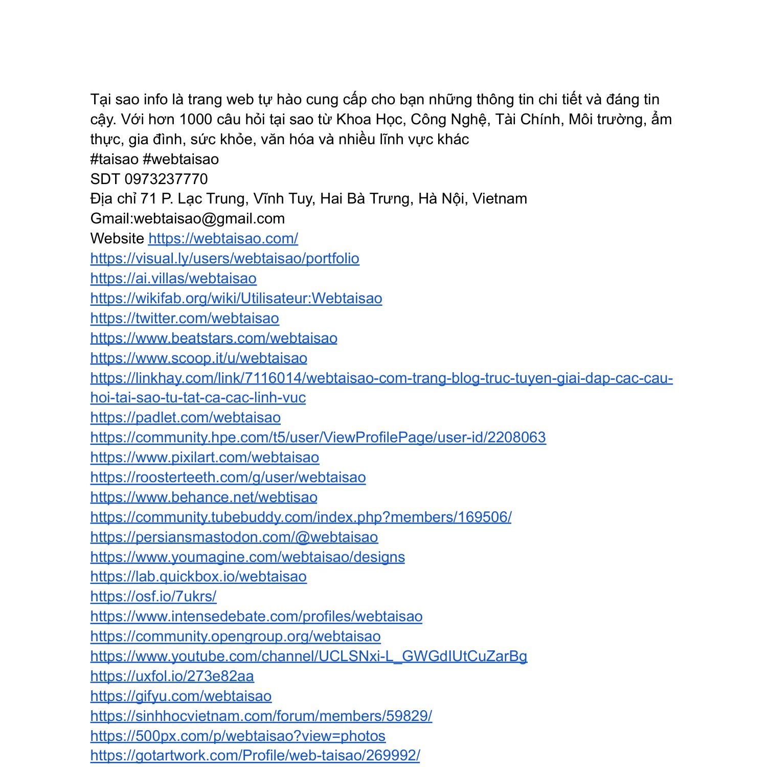 Webtaisao.com - Trang blog trực tuyến giải đáp các câu hỏi tại sao từ tất cả các lĩnh vực.pdf ...