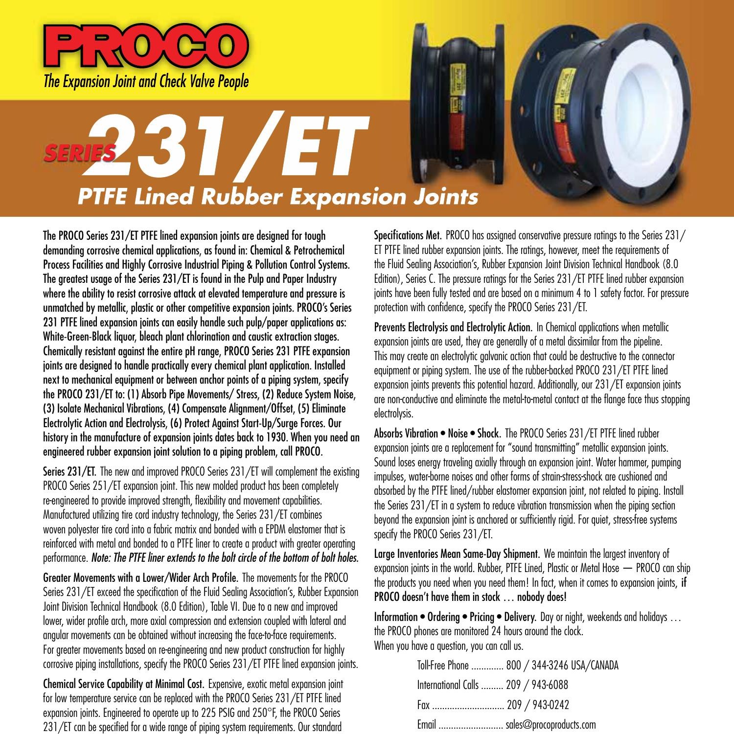 Proco 231 PTFE Rubber Expansion Bellows.pdf | DocDroid