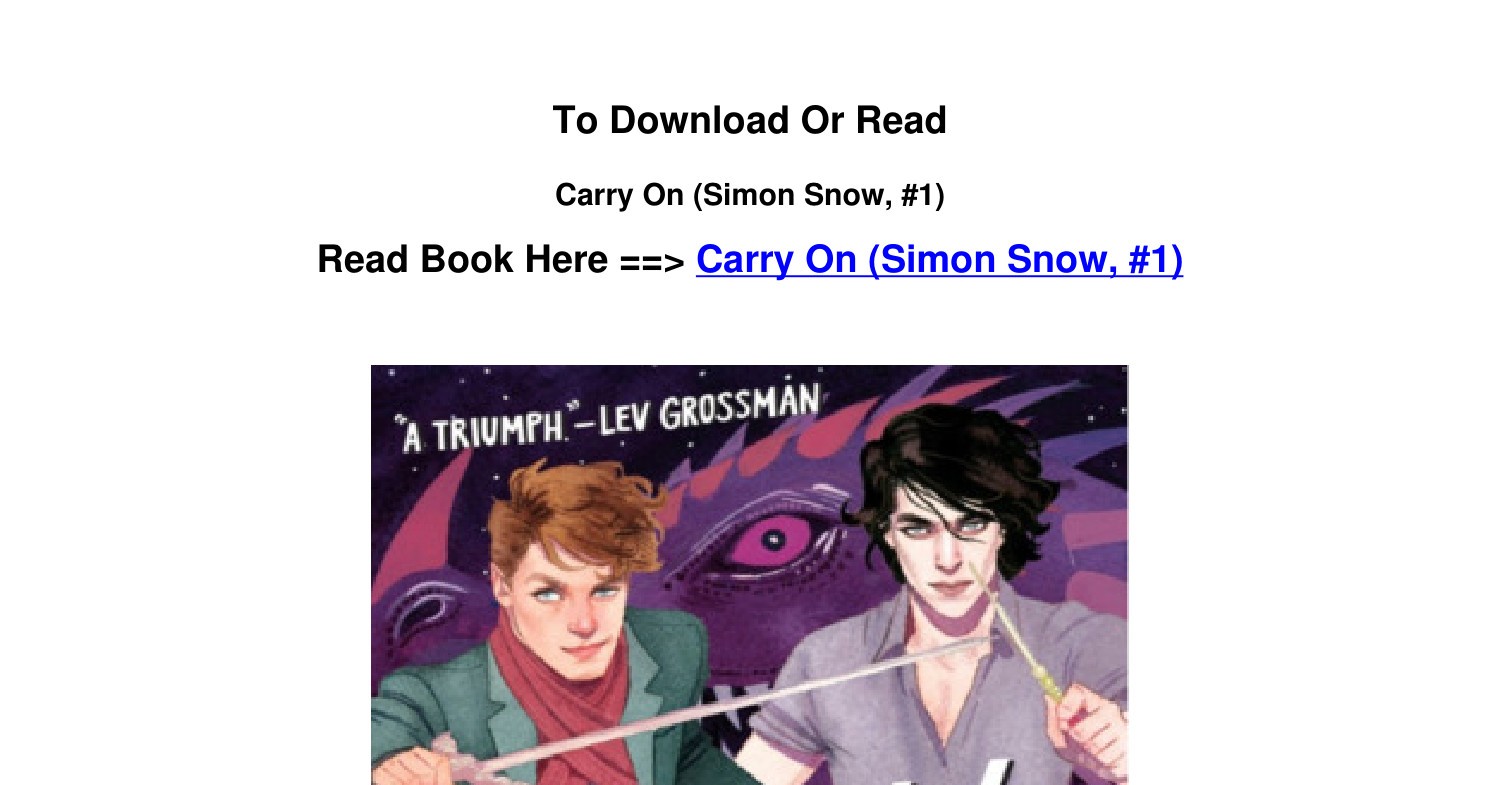 Download Pdf Carry On Simon Snow 1 BY Rainbow Rowell.pdf | DocDroid
