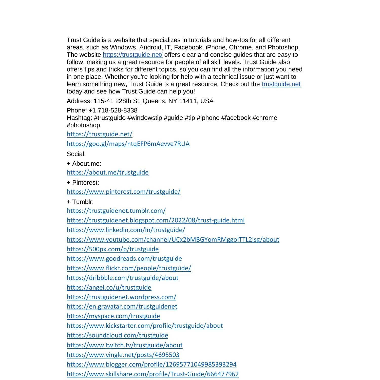 Trust Guide is a website that specializes in tutorials and how.docx ...