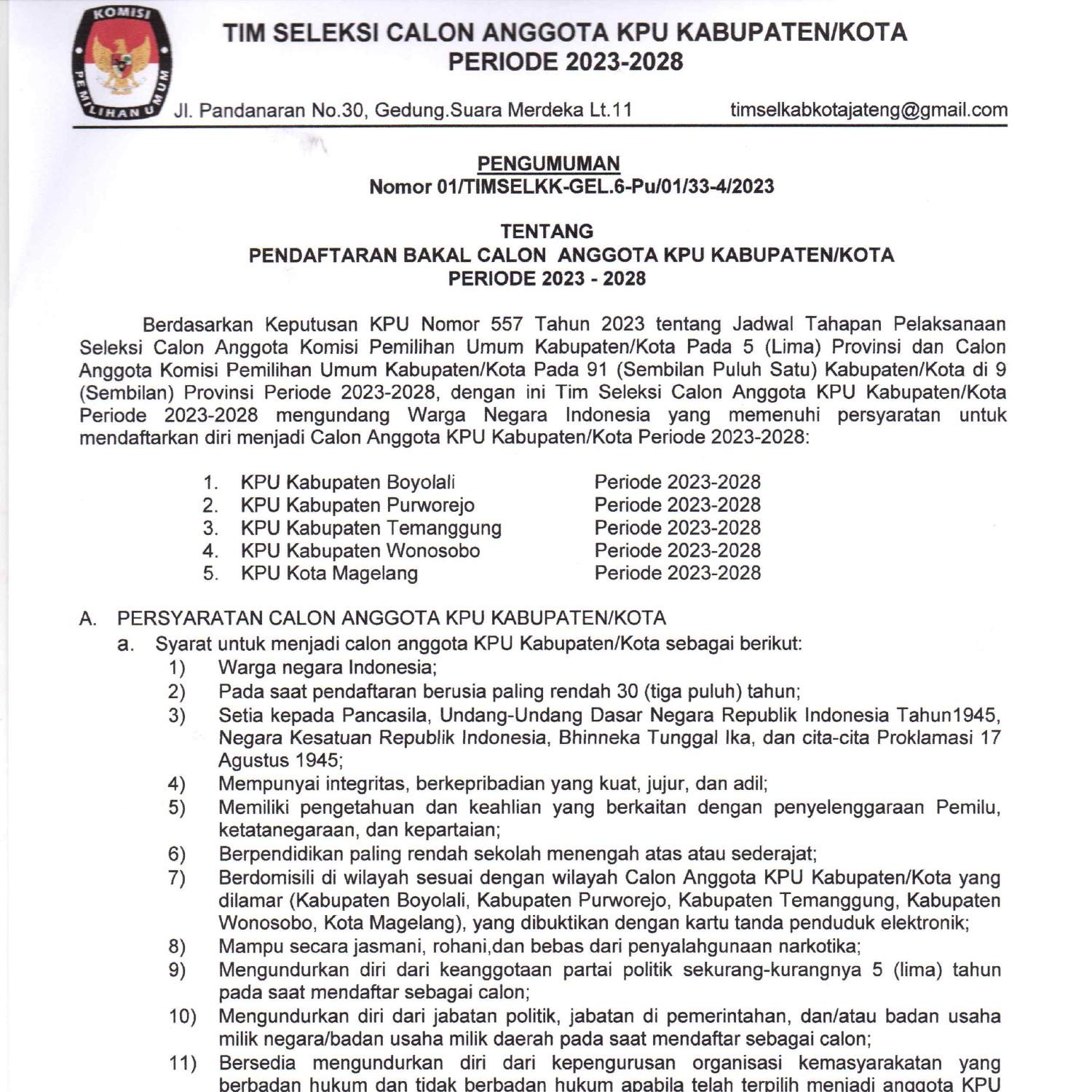 PENGUMUMAN PENDAFTARAN BAKAL CALON ANGGOTA KABKOTA TIM 4.pdf | DocDroid