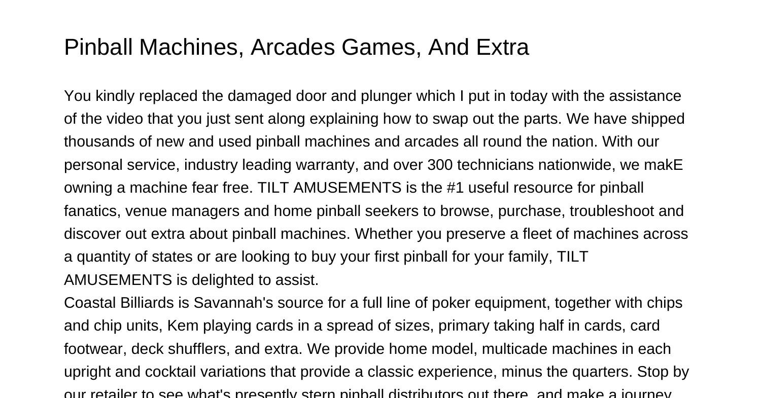 Pinball Machines Arcades Games And Extranclwj.pdf.pdf | DocDroid