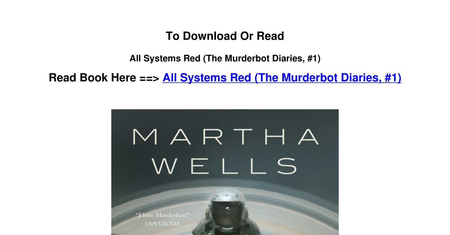 download Pdf All Systems Red The Murderbot Diaries 1 BY Martha Wells ...