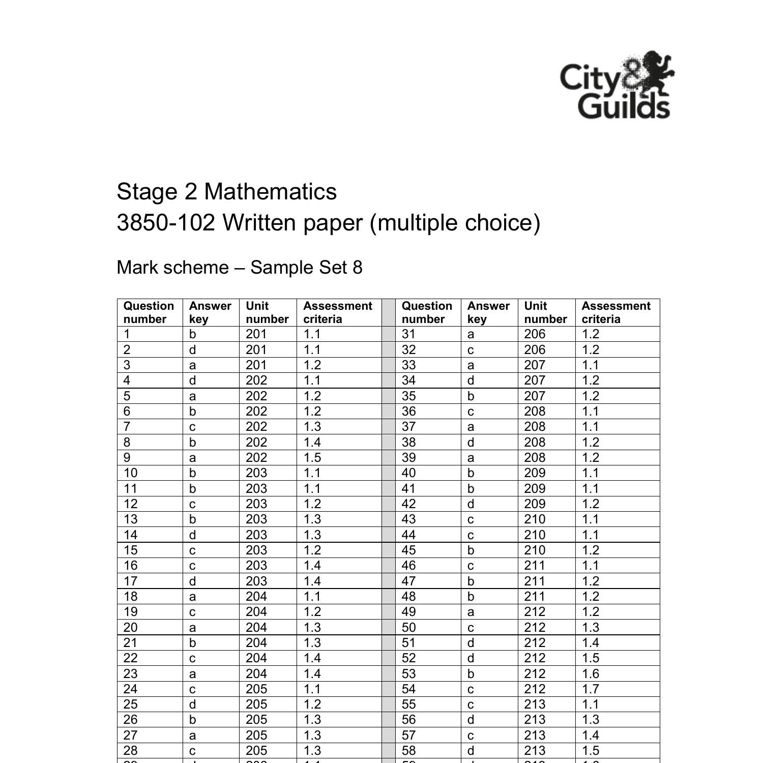 Math Skills Stage 2 Sample Paper Mark Scheme.pdf | DocDroid