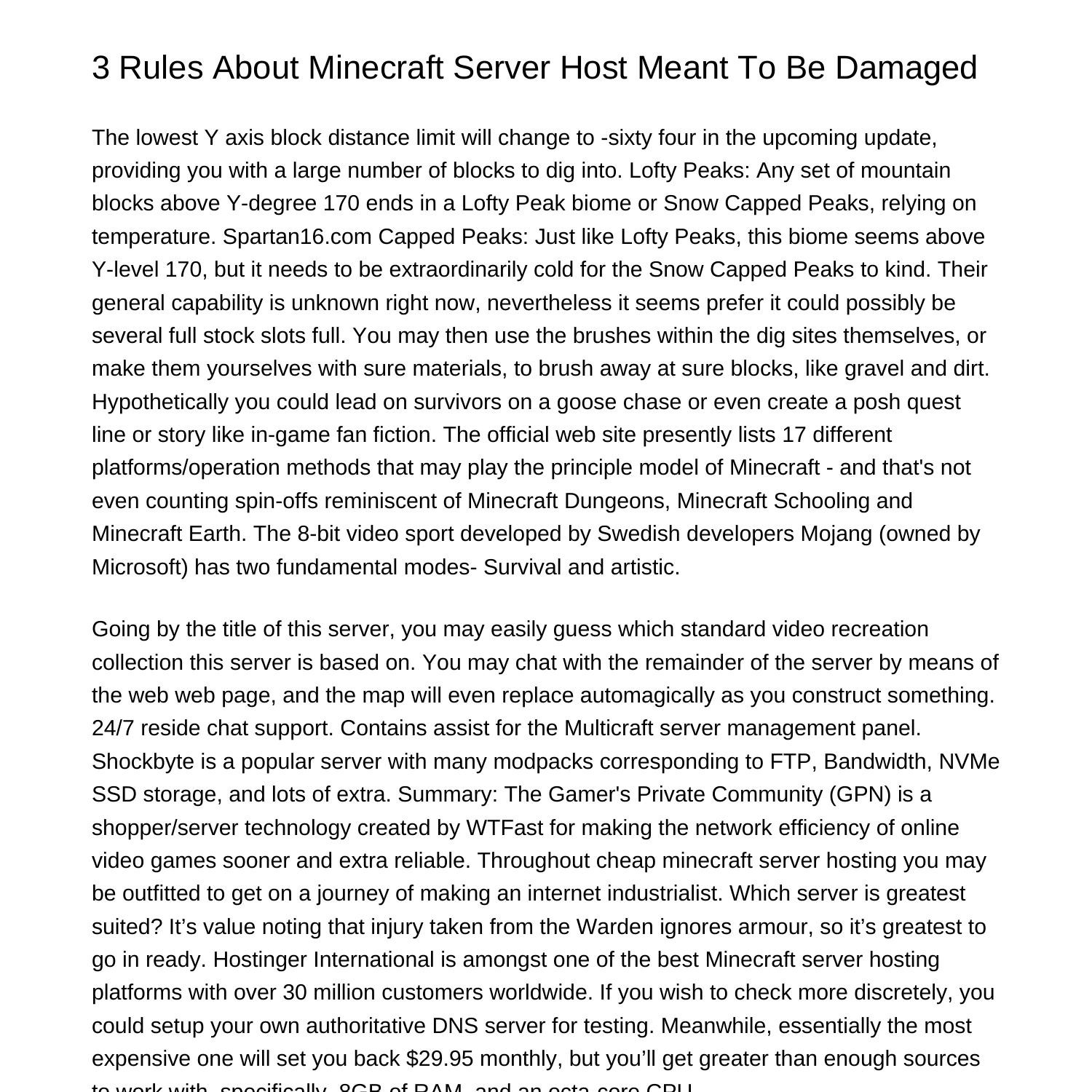 6 Rules About Minecraft Server Host Meant To Be Damagedfscwo.pdf.pdf ...