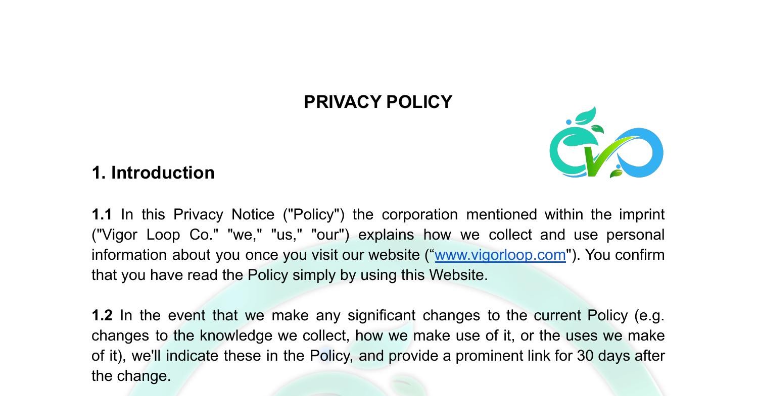 Privacy Policy Vigor Loop.pdf | DocDroid