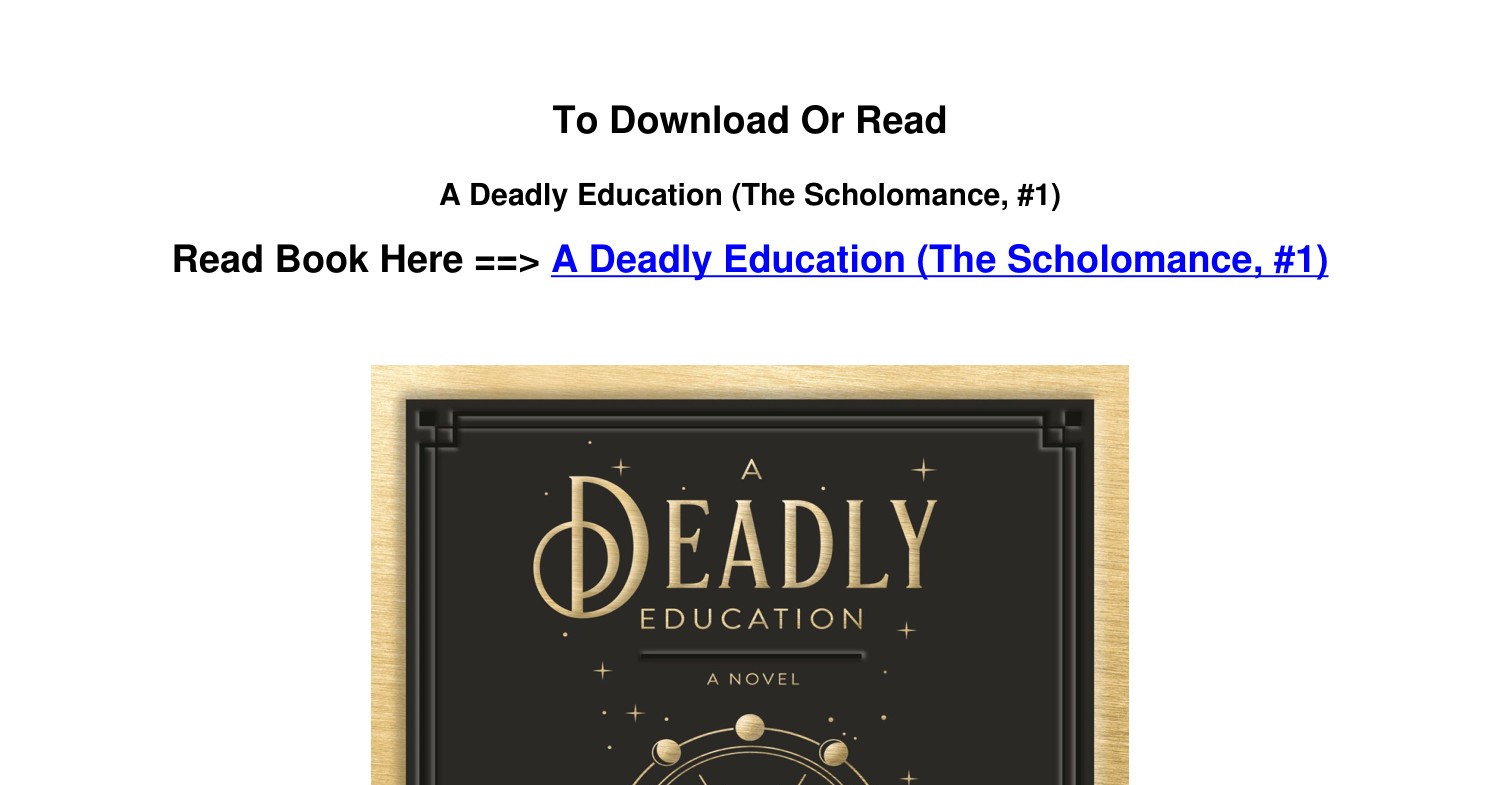 Download EPUB A Deadly Education The Scholomance 1 By Naomi Novik.pdf ...