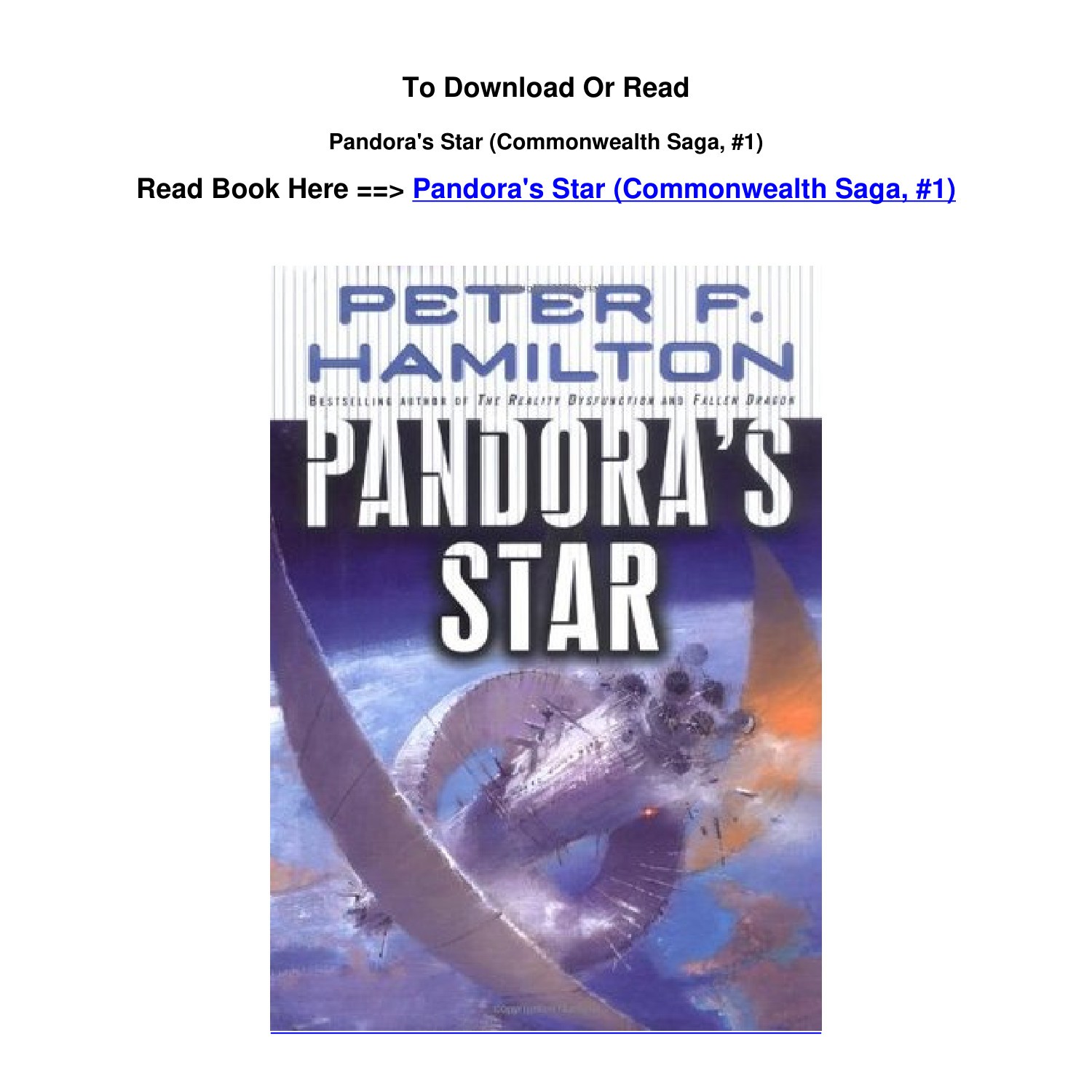 PDF DOWNLOAD Pandora s Star Commonwealth Saga 1 by Peter F Hamilton.pdf ...