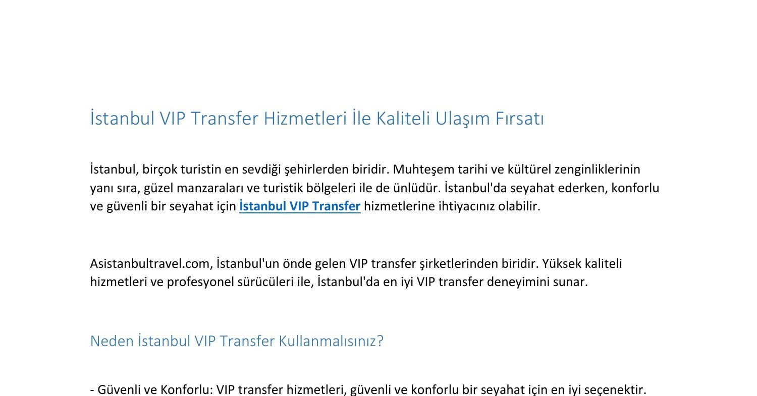İstanbul VIP Transfer.pdf | DocDroid