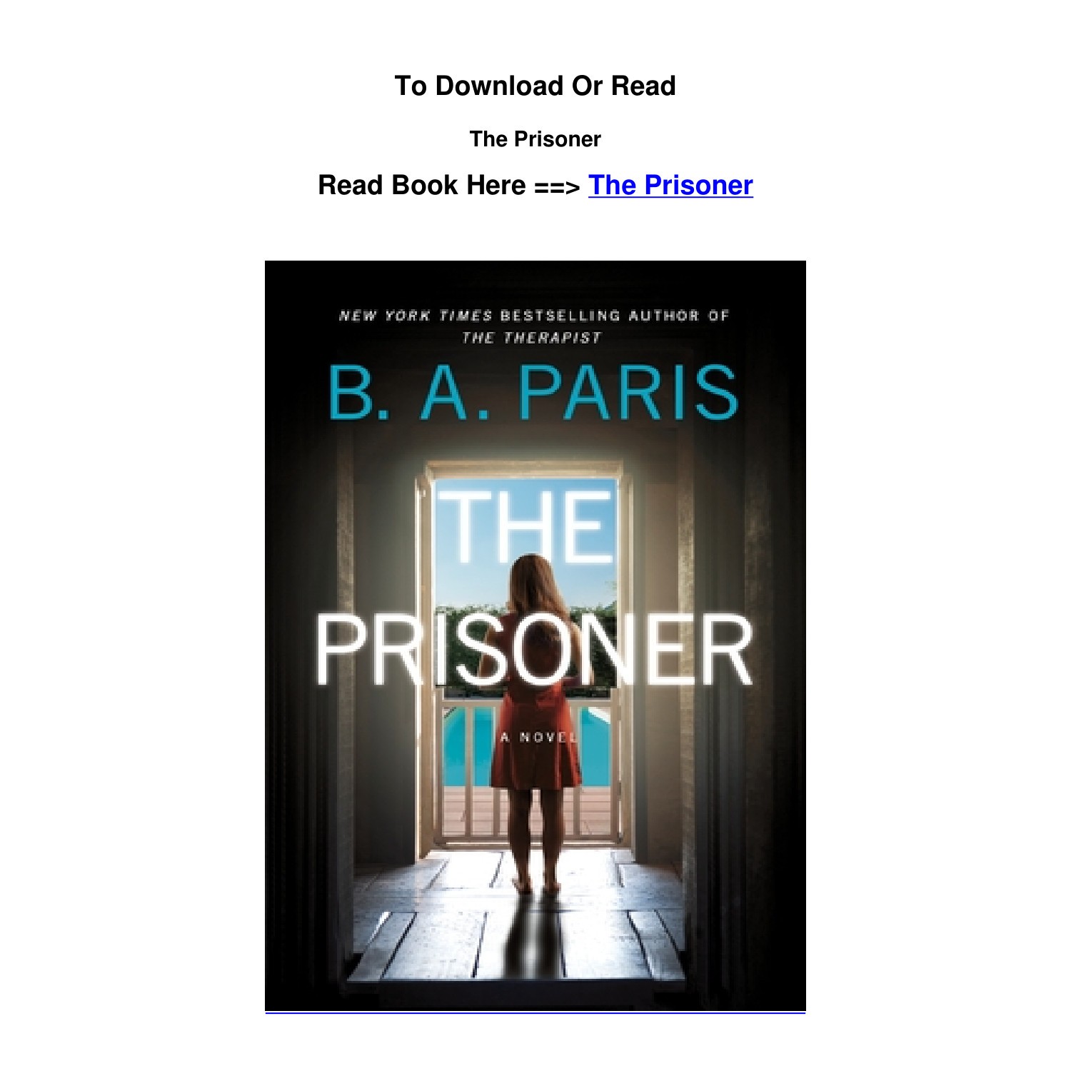 PDF DOWNLOAD The Prisoner By B A Paris.pdf | DocDroid