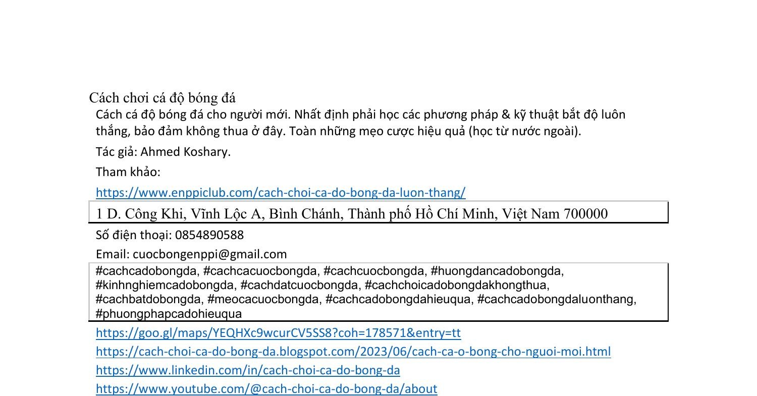Cách chơi cá độ bóng đá.docx | DocDroid