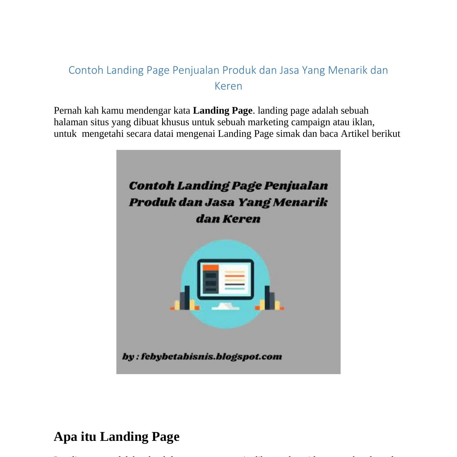 Contoh Landing Page Penjualan Produk dan Jasa Yang Menarik dan Keren ...