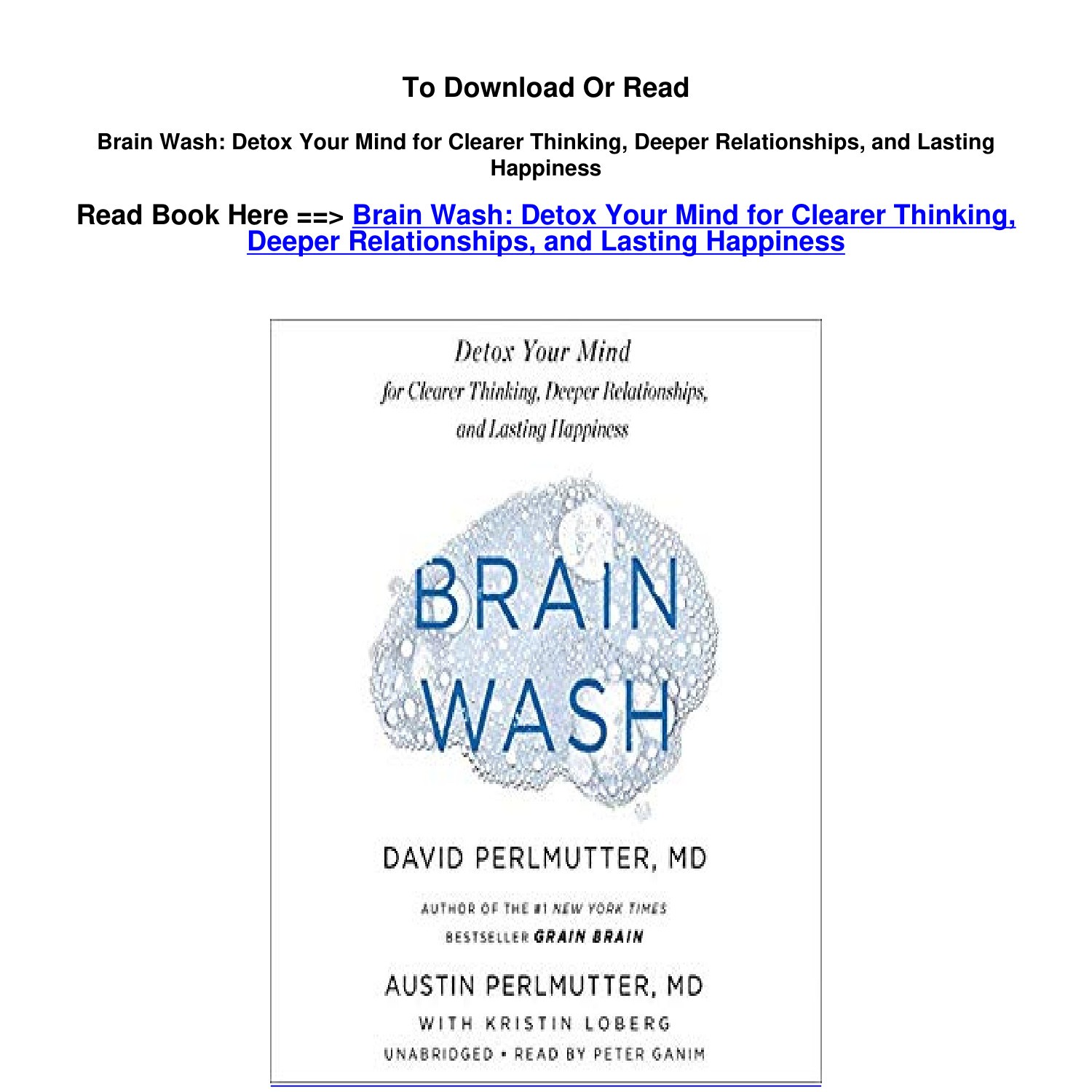 epub Download Brain Wash Detox Your Mind for Clearer Thinking Deeper .pdf | DocDroid