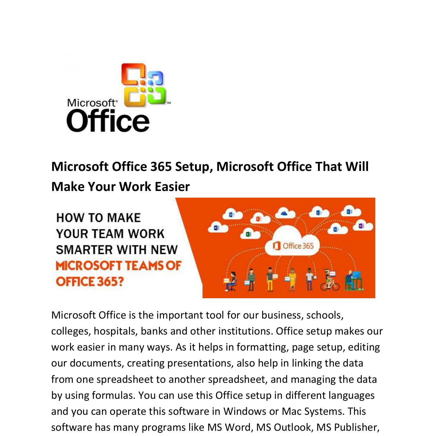 Microsoft Office 365 Setup, Microsoft Office That Will Make Your Work ...