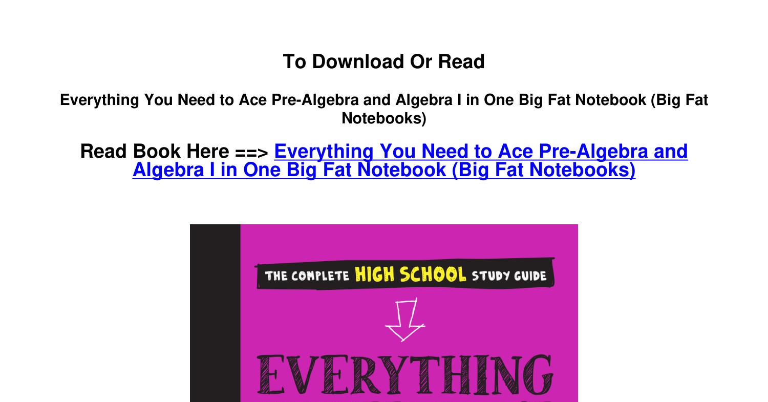 download Pdf Everything You Need to Ace Pre Algebra and Algebra I in One Big .pdf | DocDroid