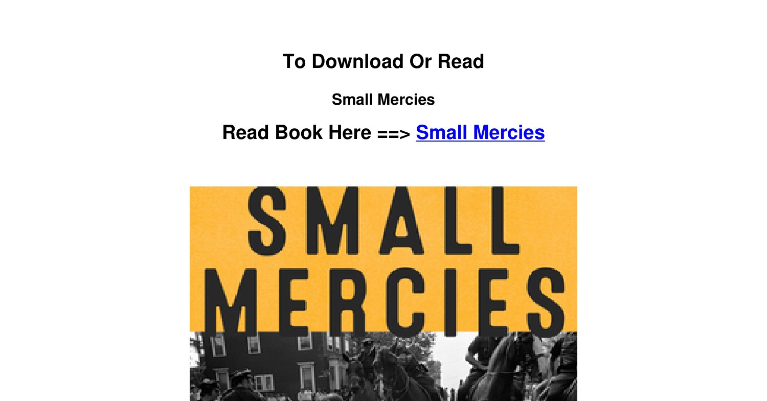 PDF DOWNLOAD Small Mercies By Dennis Lehane.pdf | DocDroid