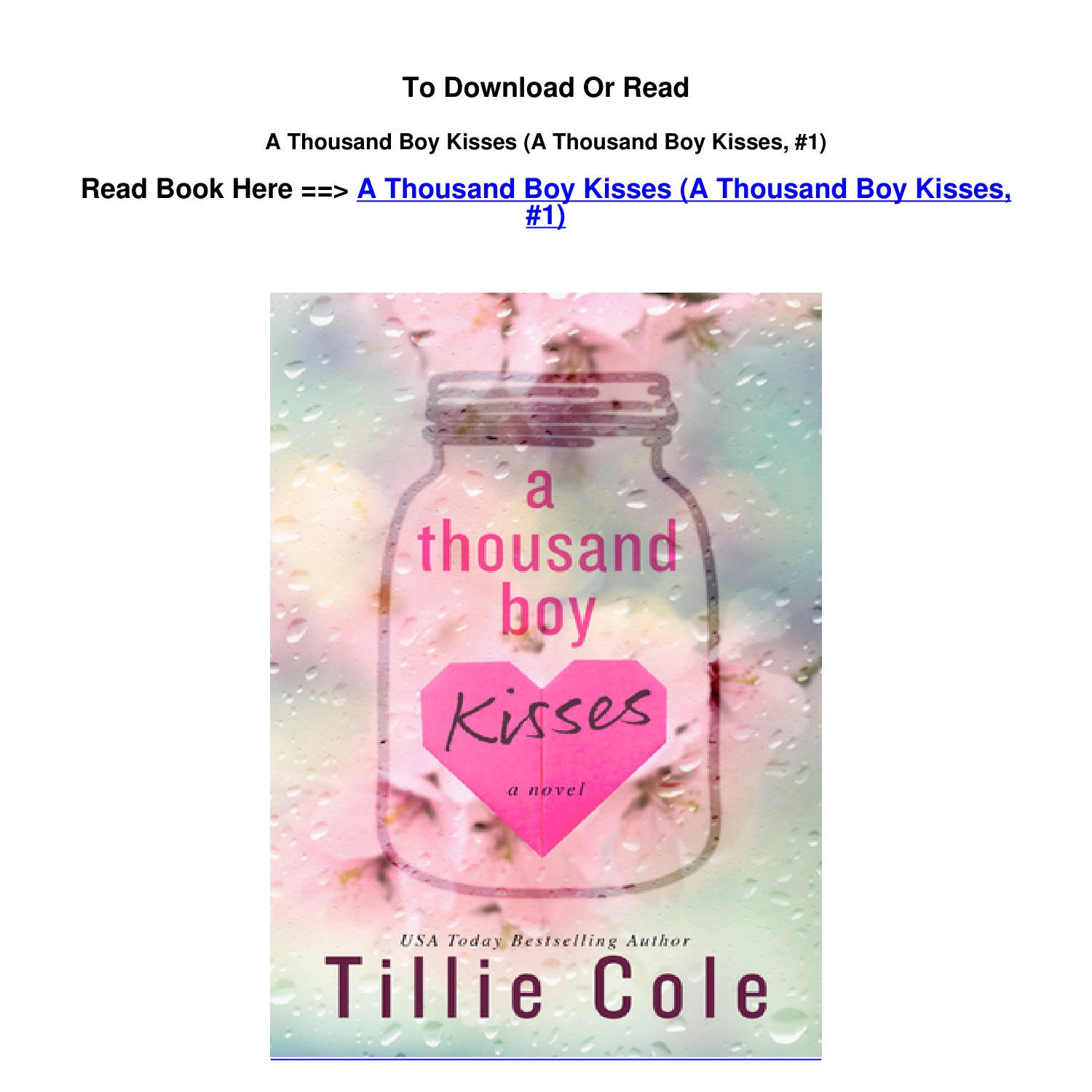 Pdf download A Thousand Boy Kisses A Thousand Boy Kisses 1 By Tillie Cole.pdf | DocDroid