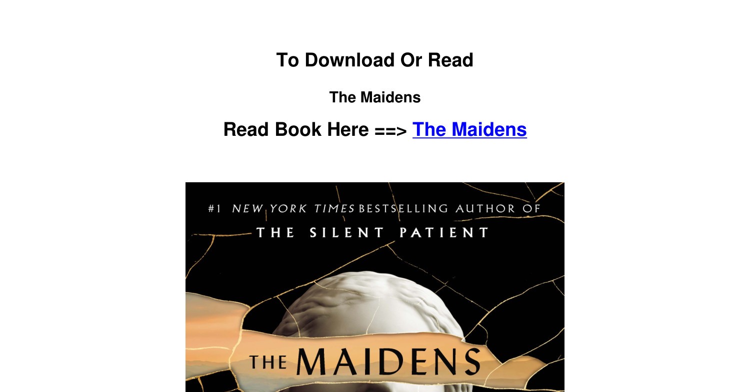 DOWNLOAD Pdf The Maidens By Alex Michaelides.pdf | DocDroid