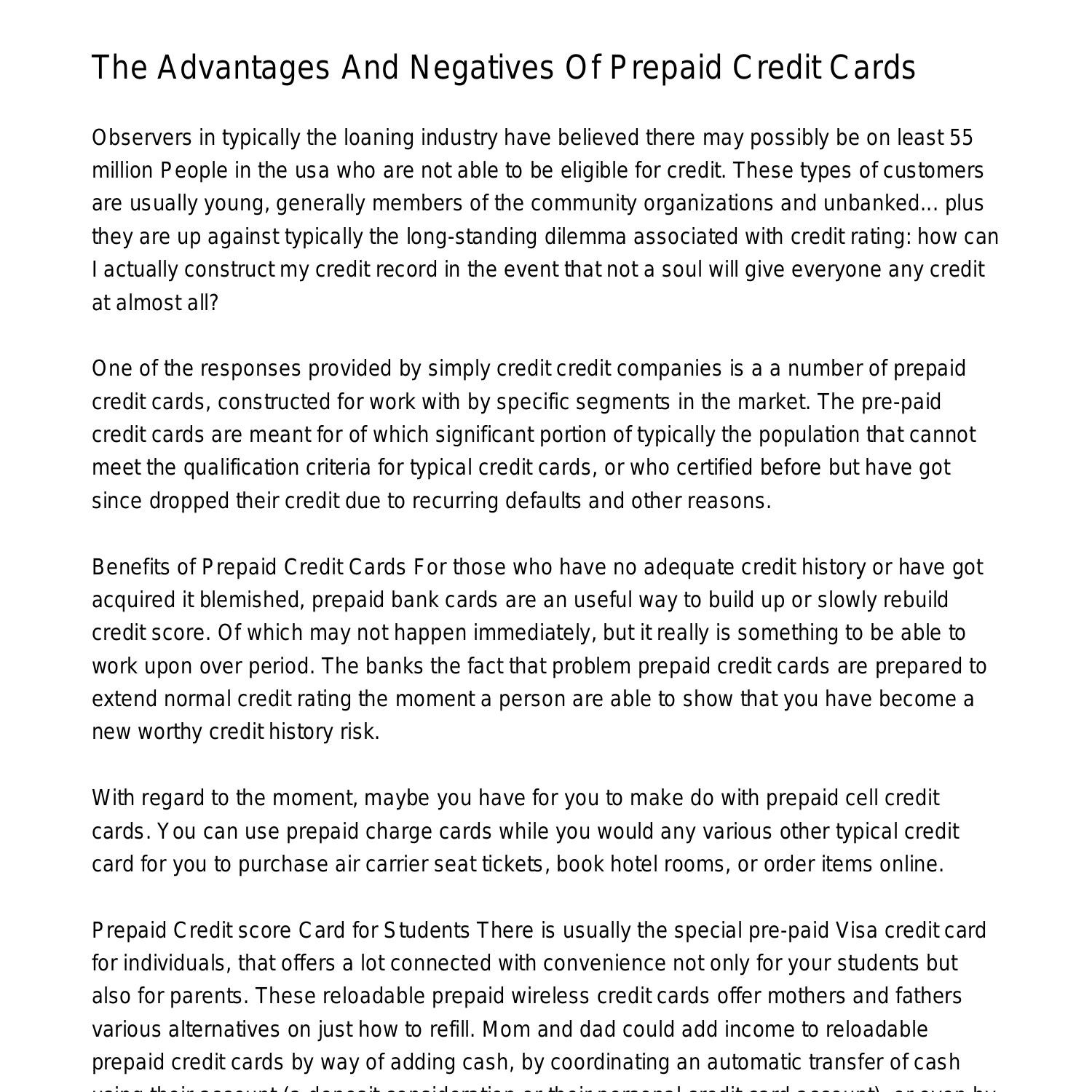 The Pros And Cons Of Prepay Credit Cardscascp.pdf.pdf | DocDroid