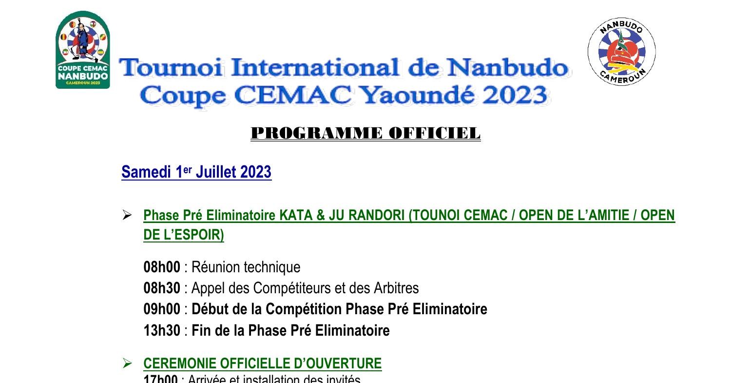 PROGRAMME OFFICIEL DE LA COUPE CEMAC 2023 VF 25 JUIN 2023.pdf | DocDroid