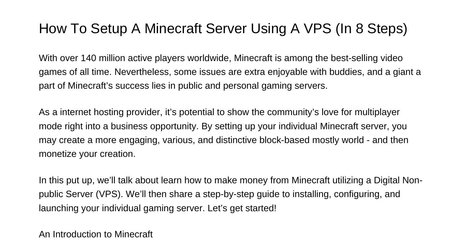 How To Set Up A Minecraft Server Using A VPS In 8 Stepsbpzll.pdf.pdf | DocDroid