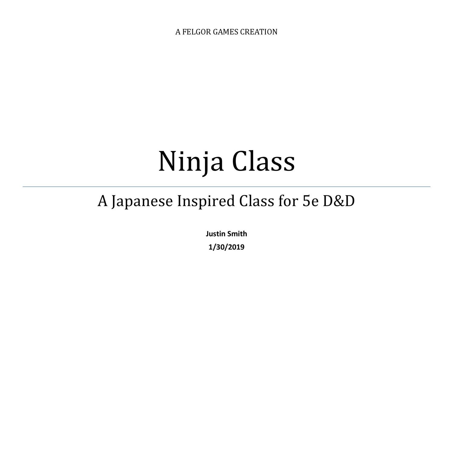 Ninja Class 5e.pdf | DocDroid