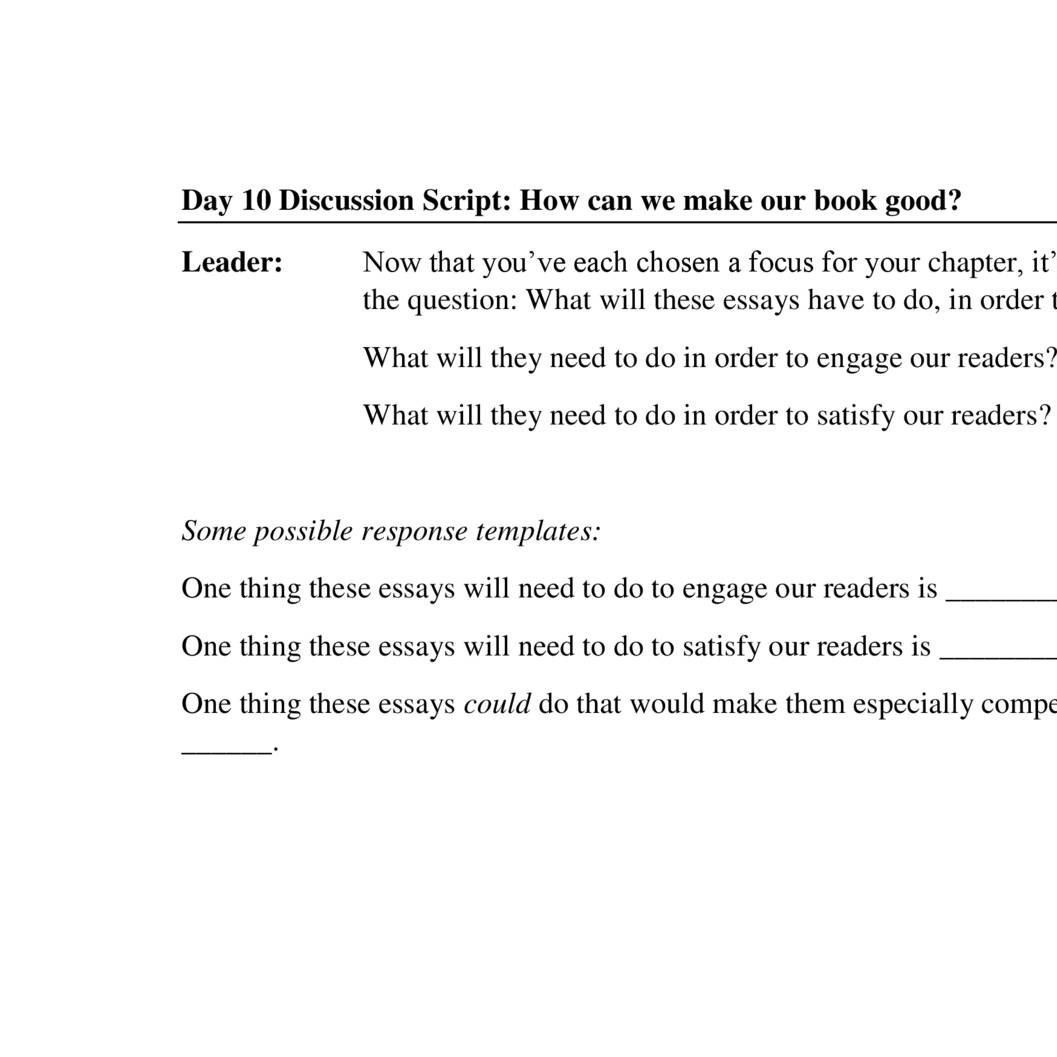 Day 10 Discussion Script.docx | DocDroid
