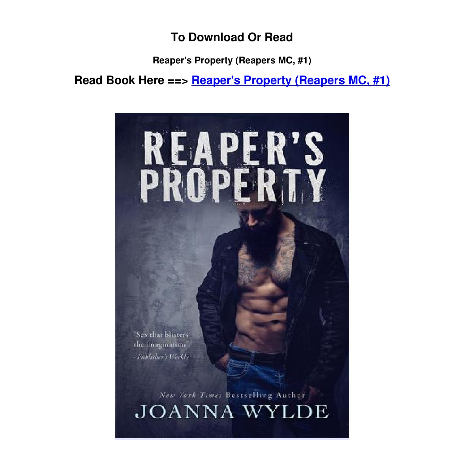 EPub DOWNLOAD Reaper s Property Reapers MC 1 by Joanna Wylde.pdf | DocDroid