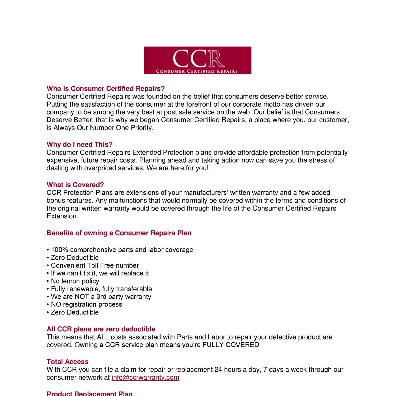 CCR WARRANTY DOC.pdf | DocDroid