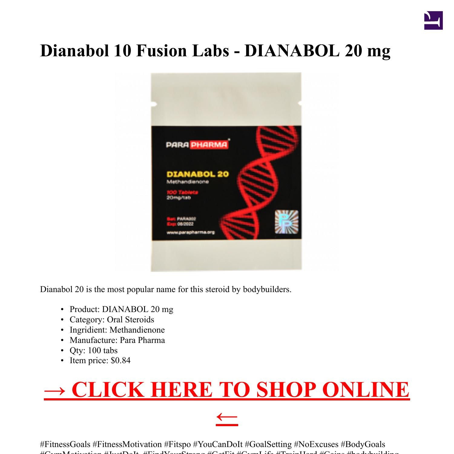 Dianabol 10 Fusion Labs - DIANABOL 20 mg 100 tabs .pdf | DocDroid