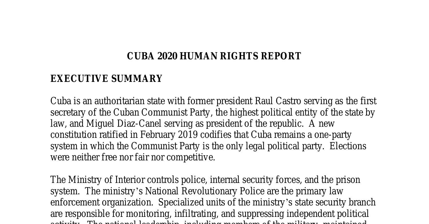CUBA-2020-HUMAN-RIGHTS-REPORT.pdf | DocDroid