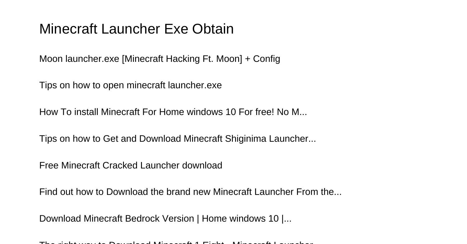 Minecraft Launcher Exe Obtaintmupt.pdf.pdf | DocDroid