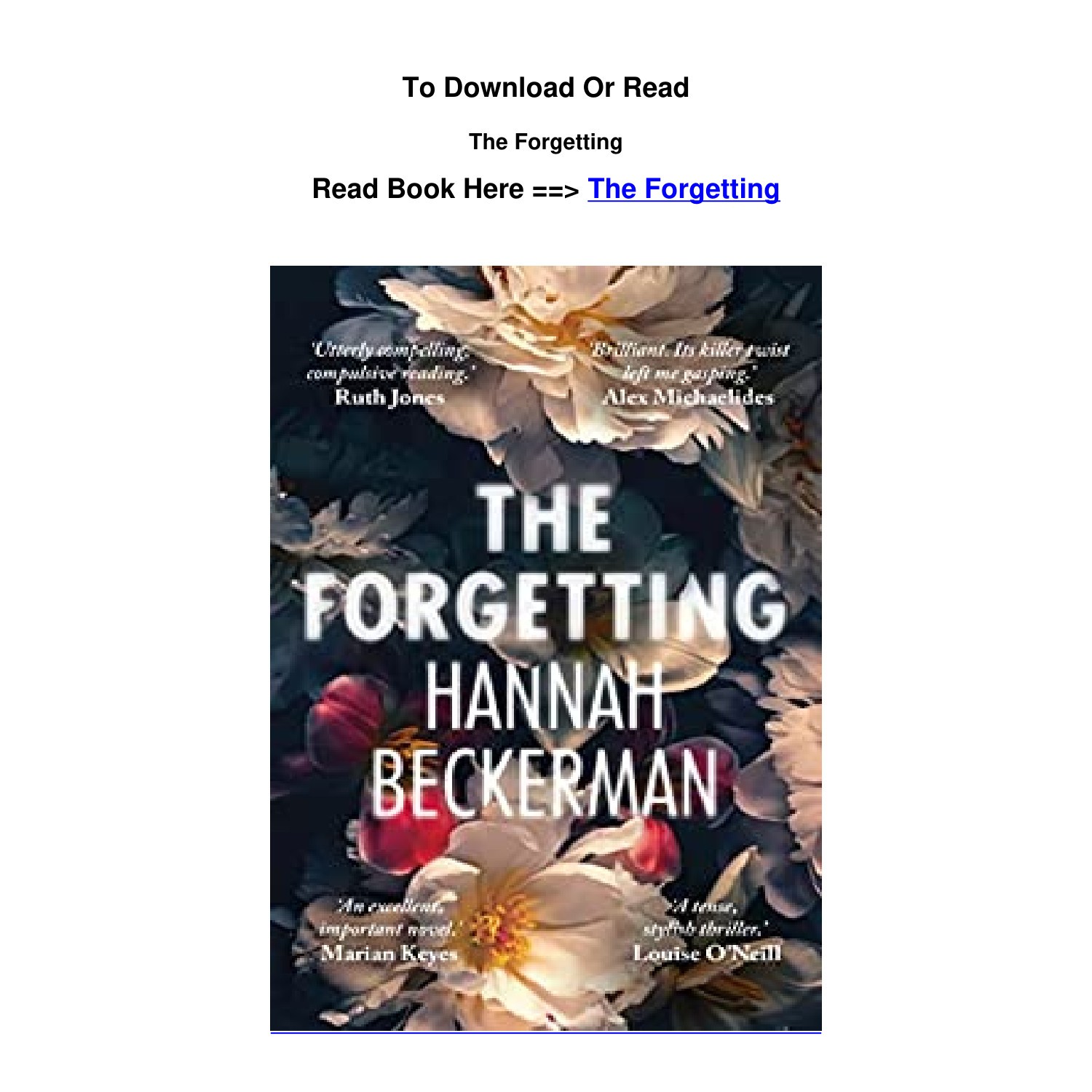 ePub Download The Forgetting by Hannah Beckerman.pdf | DocDroid