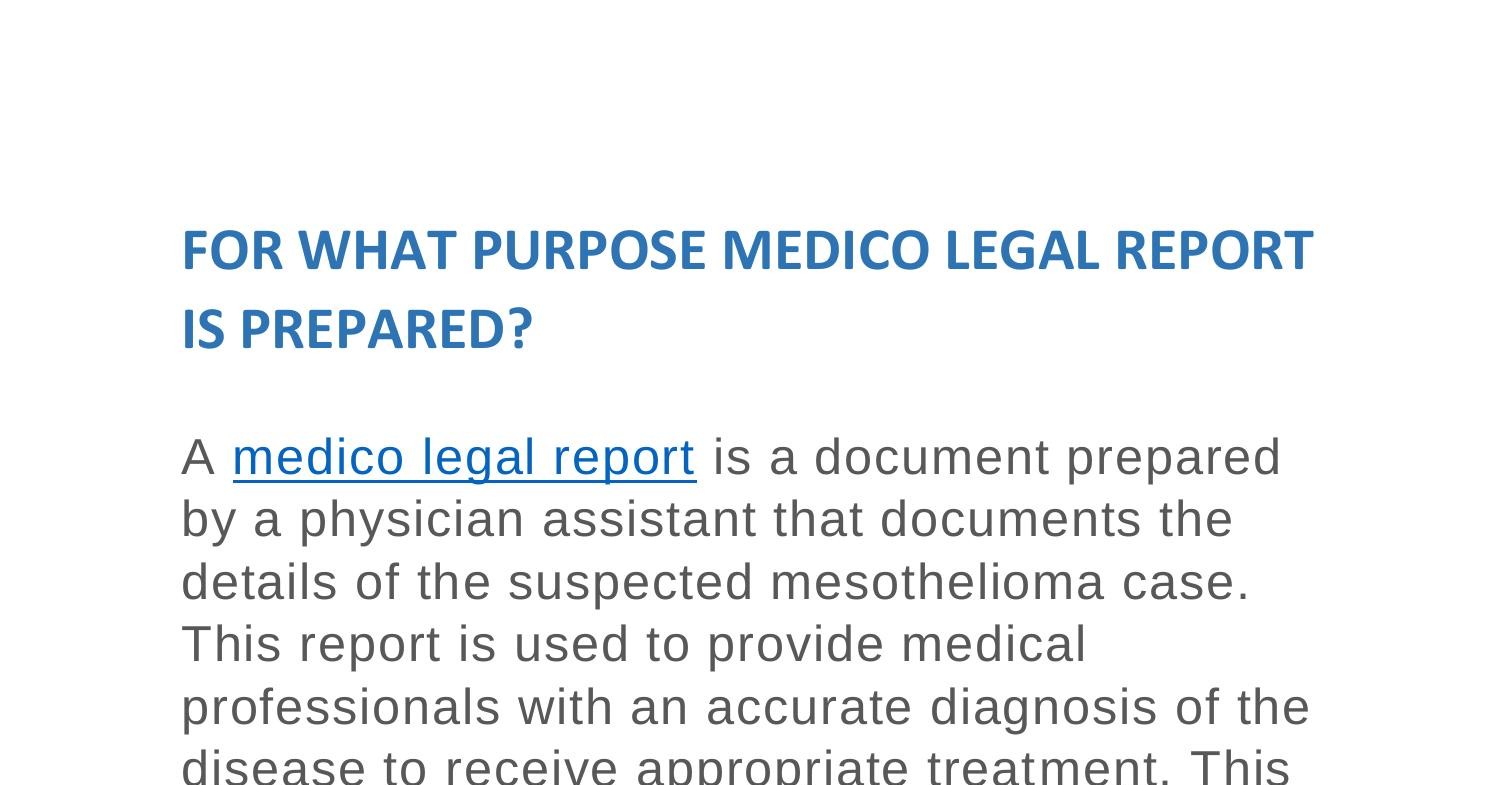 FOR WHAT PURPOSE MEDICO LEGAL REPORT IS PREPARED.pdf | DocDroid
