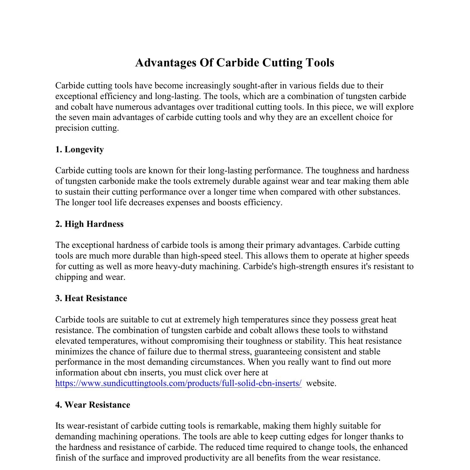 Advantages Of Carbide Cutting Tools.pdf | DocDroid