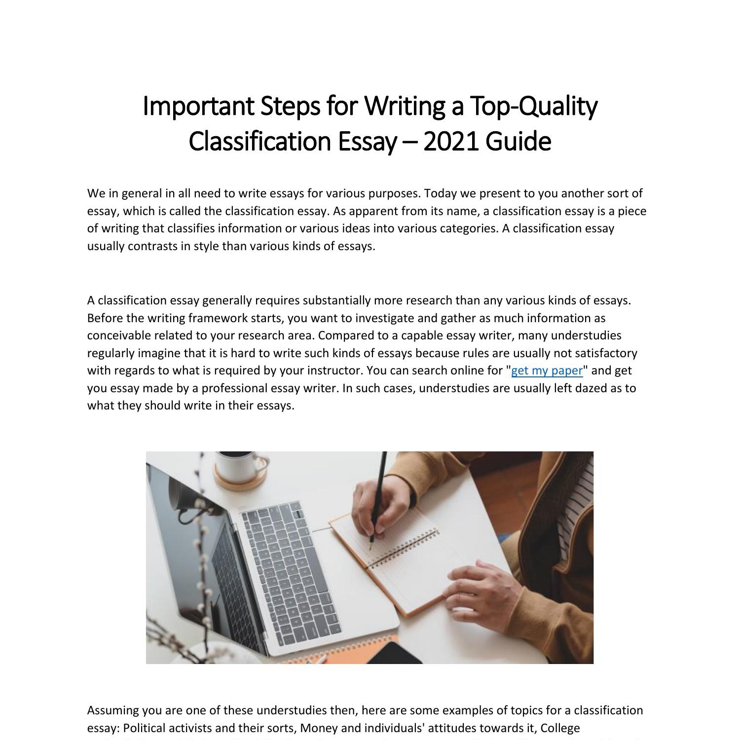 Important Steps for Writing a Top-Quality Classification Essay – 2021 ...